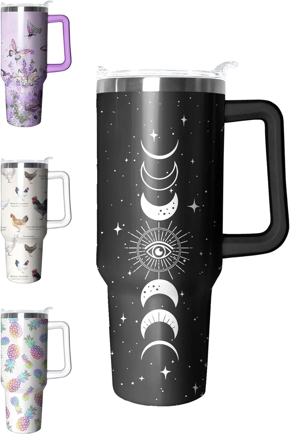 40 oz Tumbler with Handle and Straw Stainless Steel Goth Sailor Moon ...