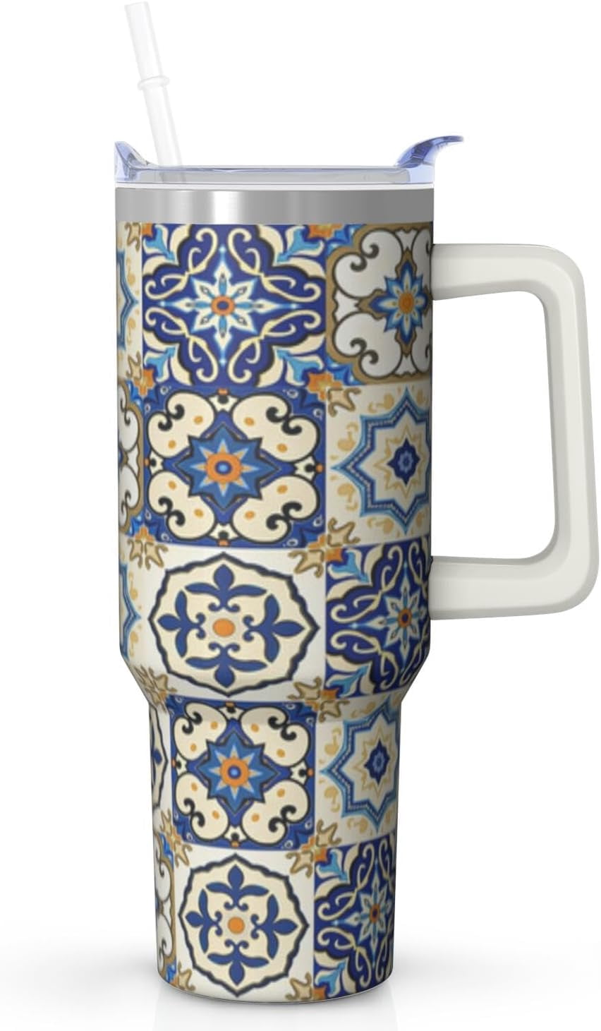 40 oz Tumbler With Handle Insulated Tumbler With Lid And Straw ...