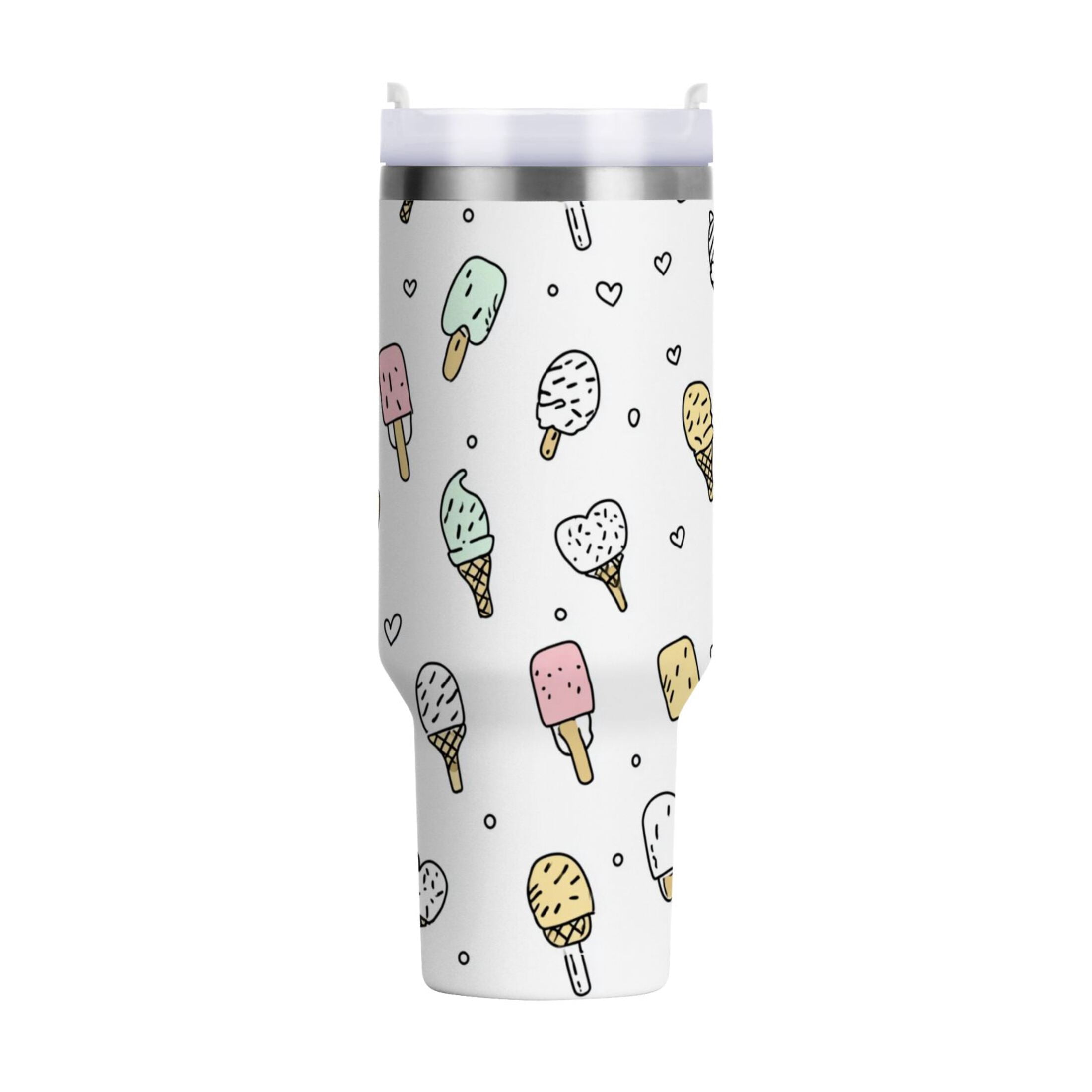 40 oz Tumbler With Handle Stainless Steel Insulated Tumbler With Lid ...
