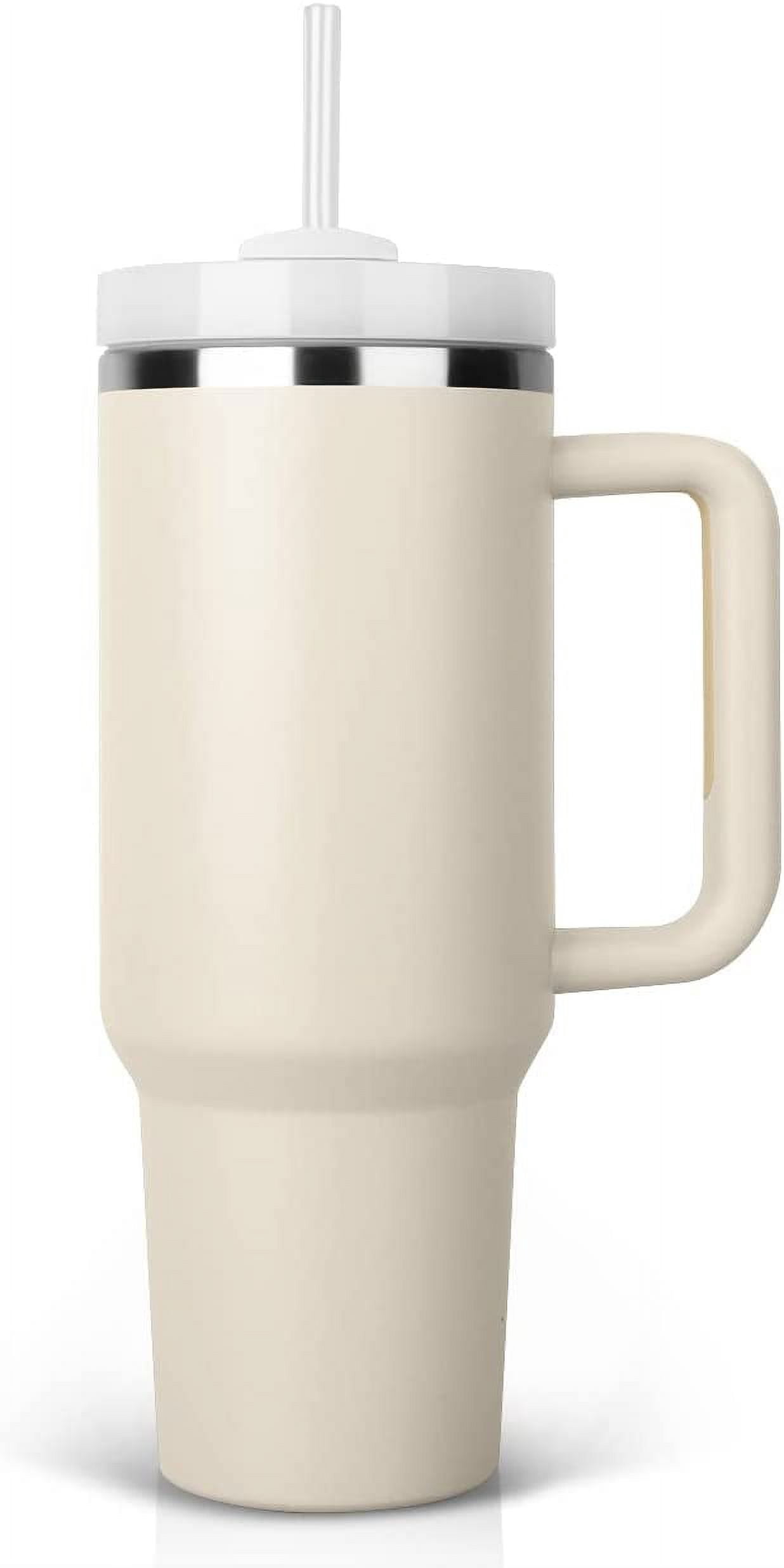 40 oz Tumbler With Handle and Straw Lid Insulated Reusable Stainless ...