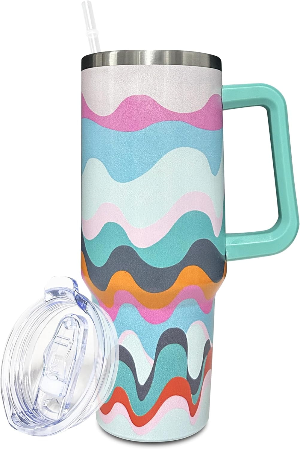 40 oz Tumbler With handle and straw,Camouflage Stainless Steel Cup ...