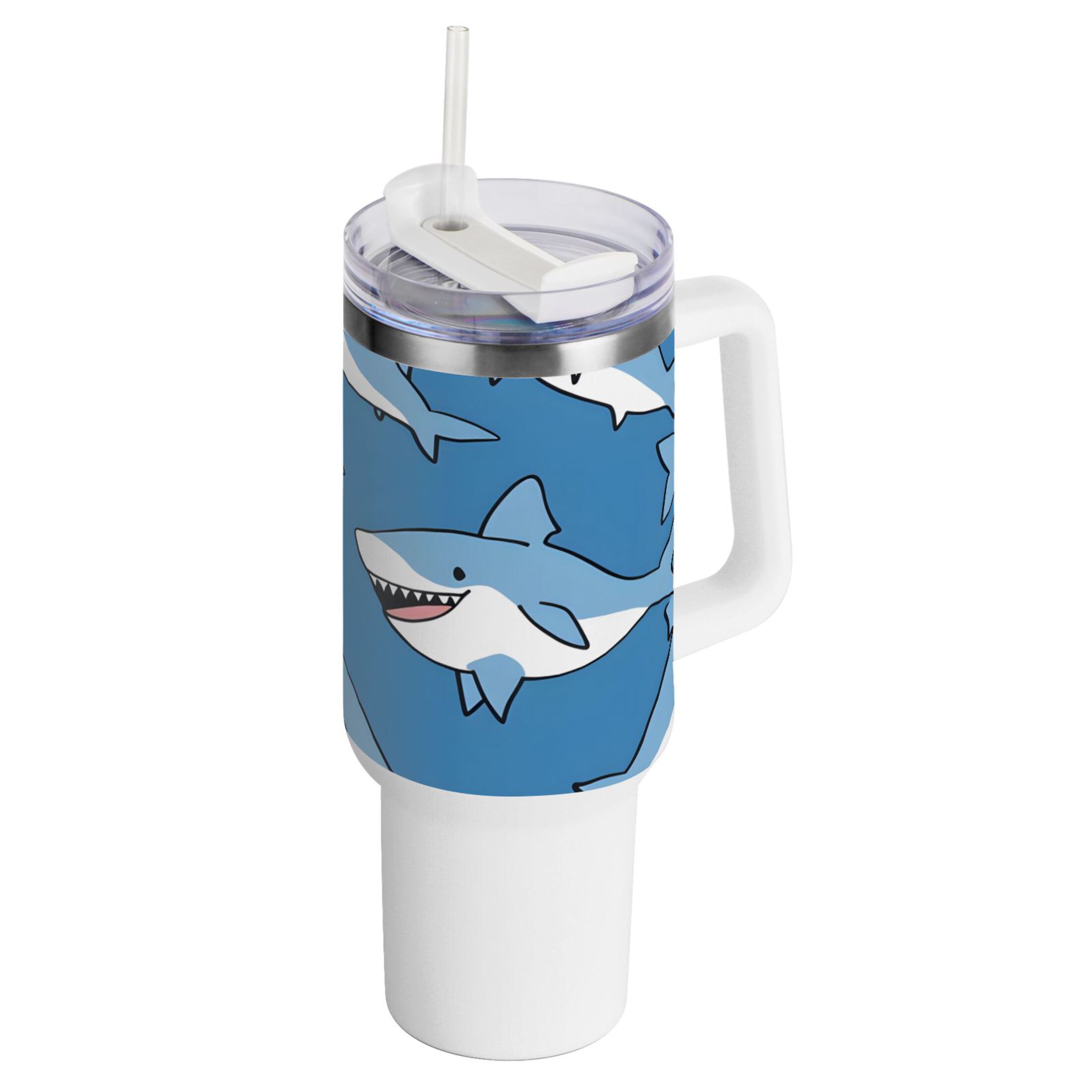 40 oz Tumbler with Handle and Straw Insulated Travel Mug Reusable ...