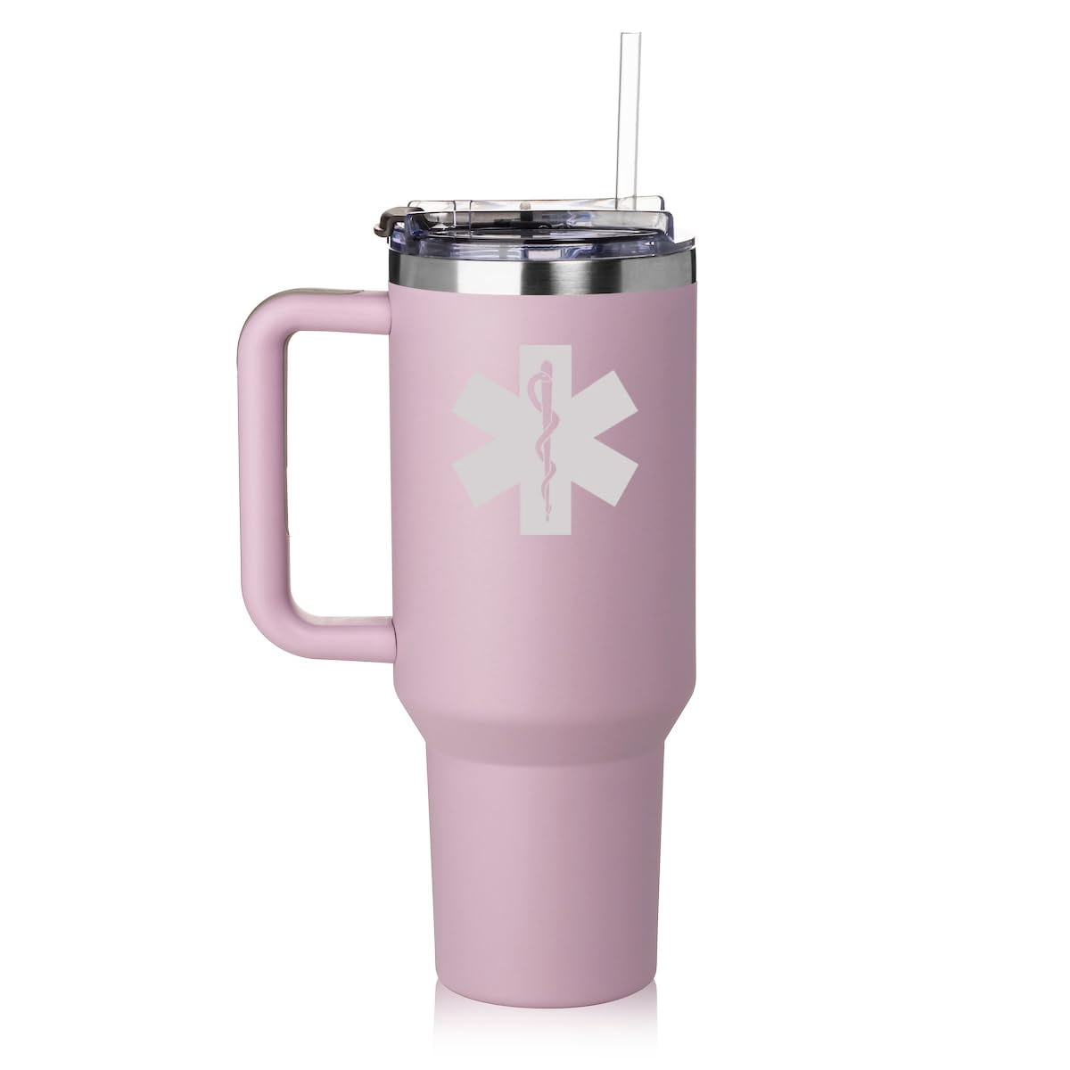 40 oz Tumbler with Handle and Straw Lid Stainless Steel Insulated ...