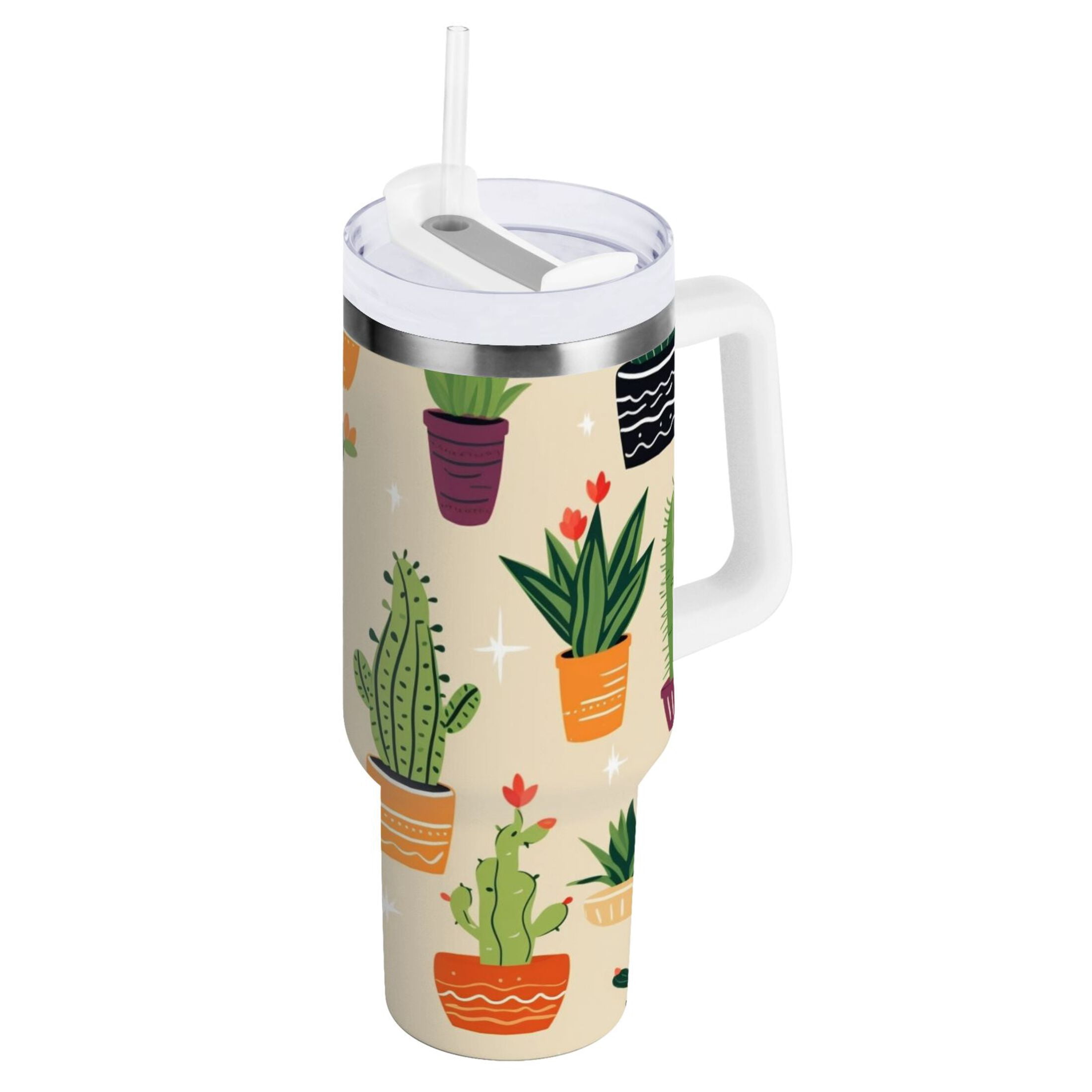 40 oz Tumbler with Handle and Straw Lid Vacuum Insulated Cup Leak-Proof ...