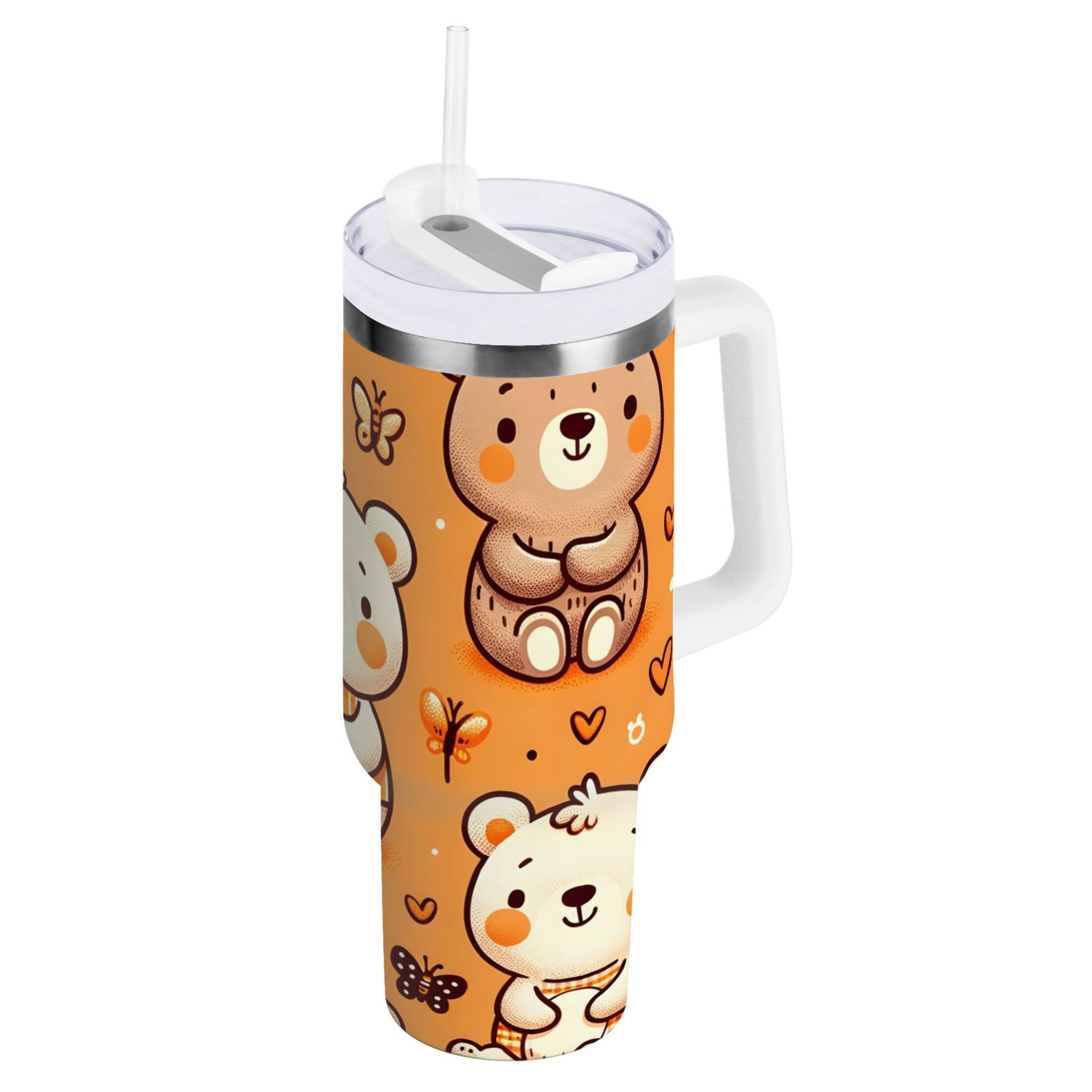40 oz Tumbler with Handle and Straw Lid Vacuum Insulated Cup Leak-Proof ...