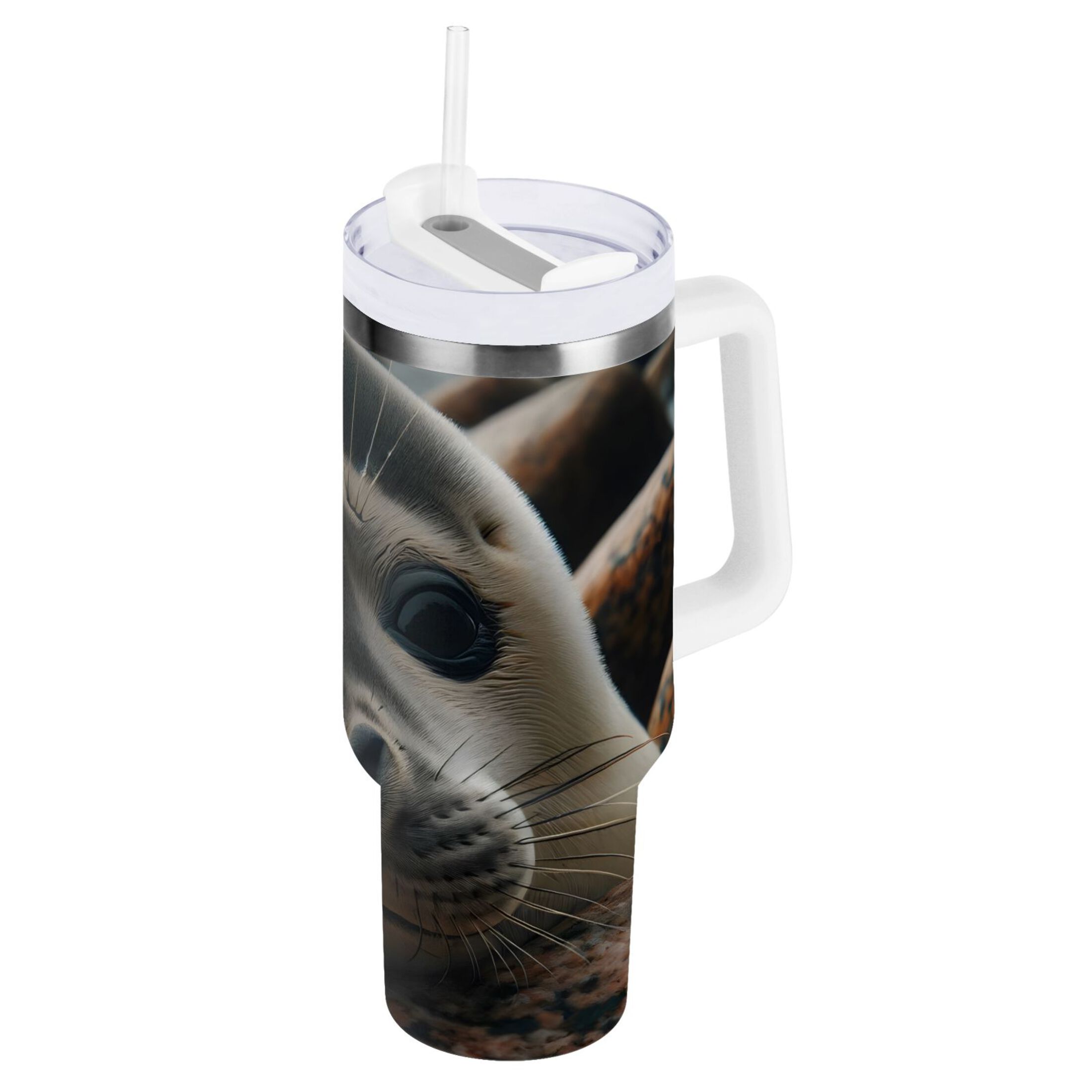 40 oz Tumbler with Handle and Straw Lid Vacuum Insulated Cup Leak-Proof ...