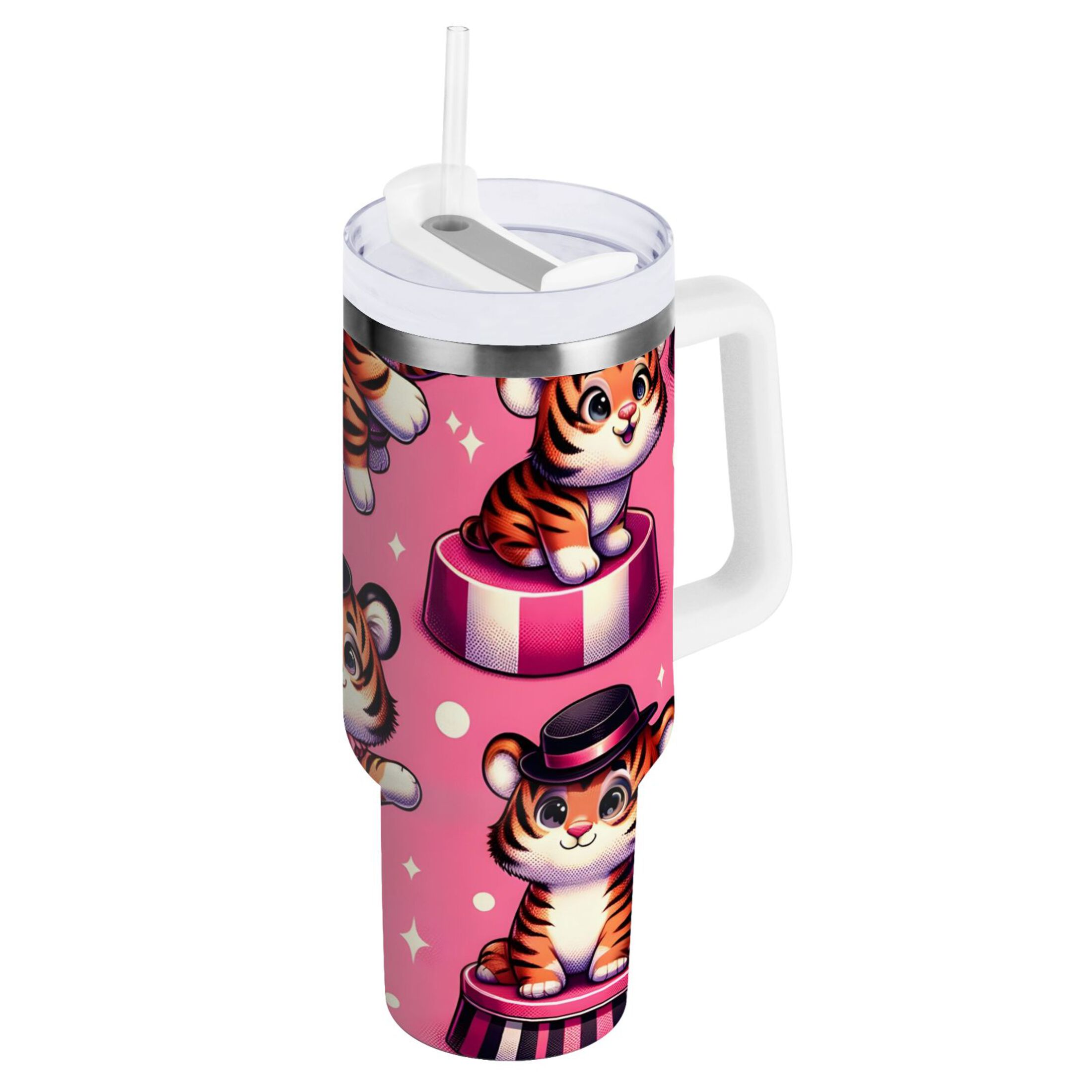 40 oz Tumbler with Handle and Straw Lid Vacuum Insulated Cup Leak-Proof ...
