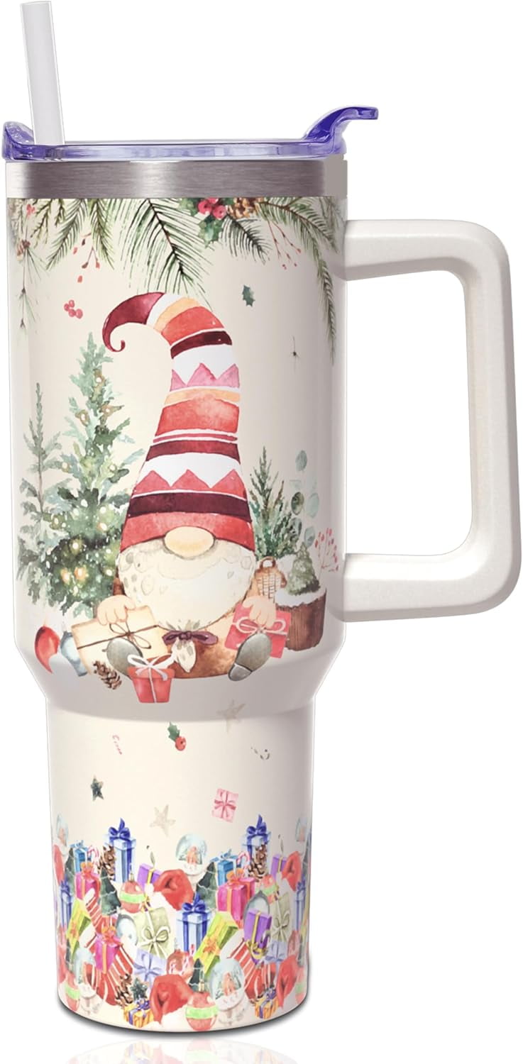 40 oz Valentines Tumbler with Handle and Straw, Stainless Steel ...