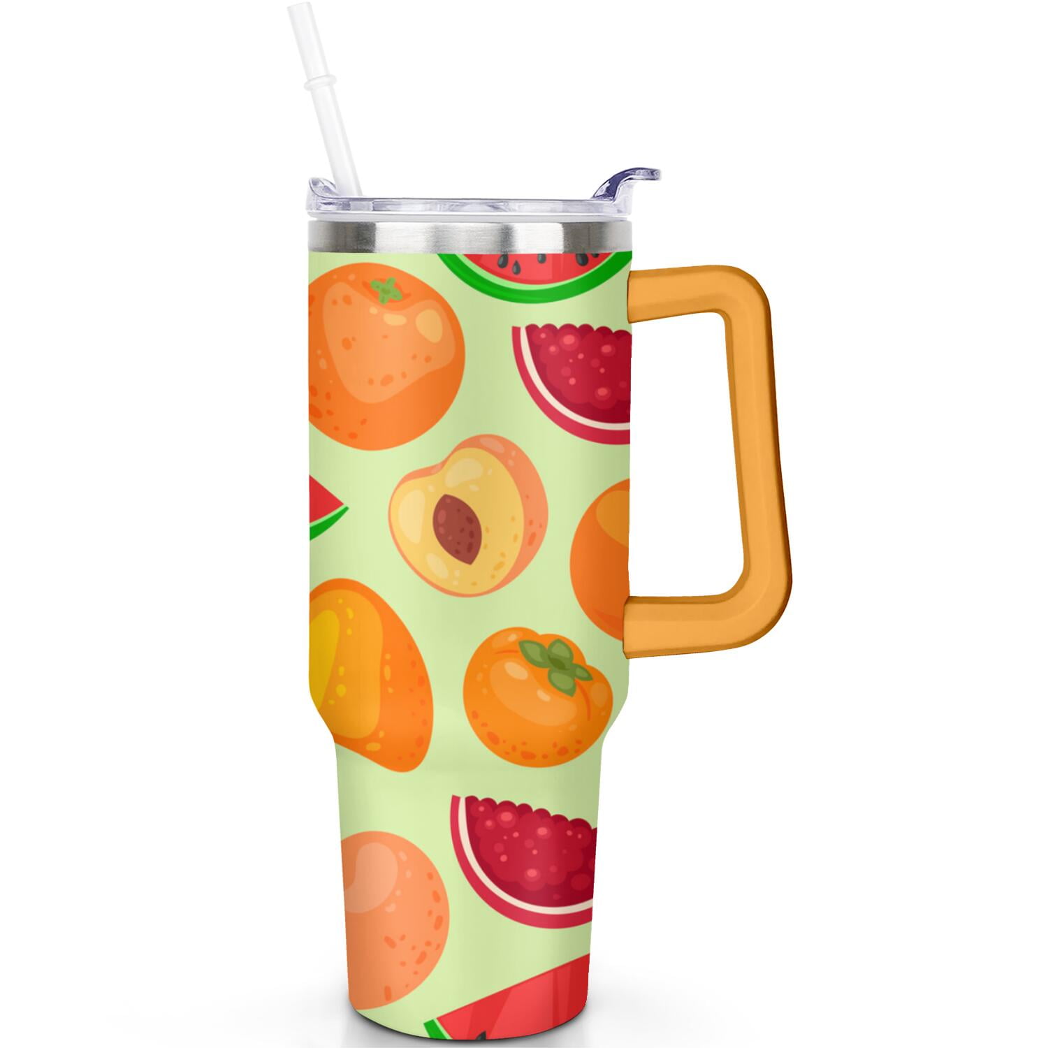 40 oz Watermelon Theme Tumbler Handle Spill-Proof Lid Straw 40oz ...