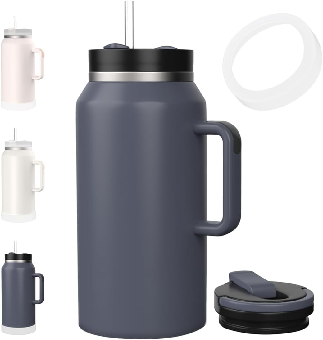 40 oz tumbler with handle Travel Mug Straw Covers Cup with Lid ...