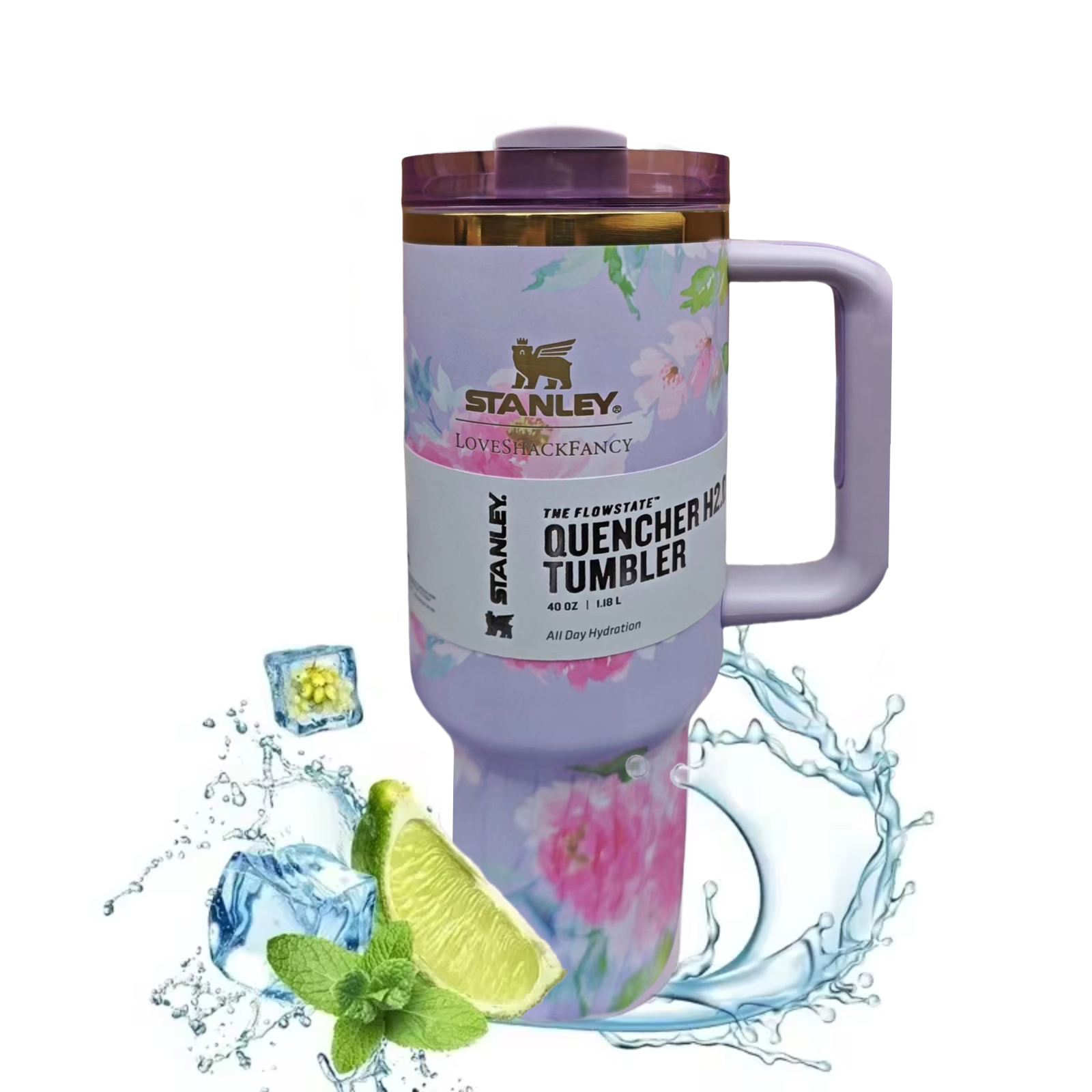 40 ozPortable Handheld Water Bottle, Iced Coffee Mug， Insulated Mug ...