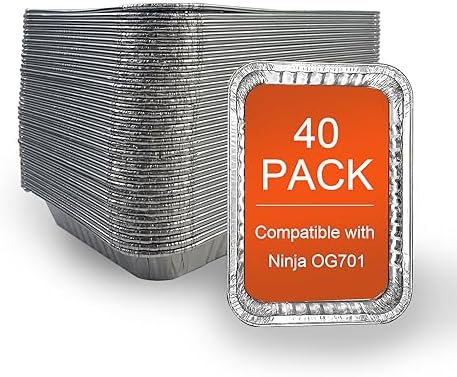 40 pack Aluminum Drip Pan for Ninja OG701 Woodfire Outdoor Grill Grease ...