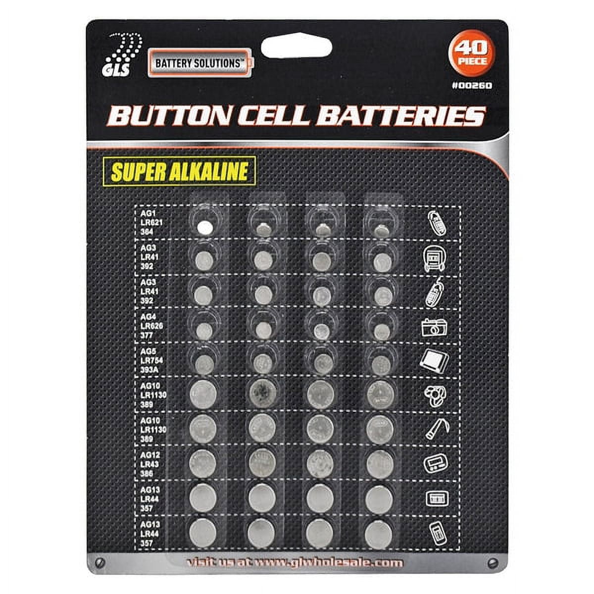 Walmart 40-pc Button Cell Batteries for Watches, Games, Cameras, Radios ...