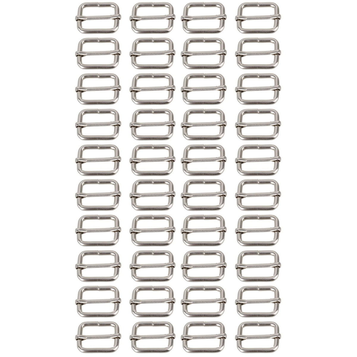 40 pcs 38mm Metal Sliding Bar Tri-glides Wire-formed Roller Pin Buckles ...