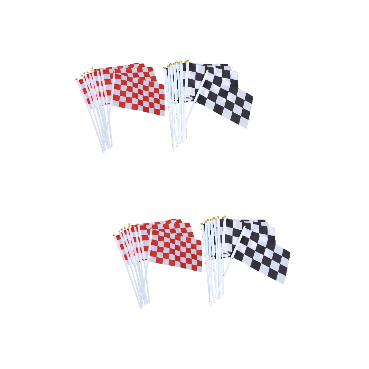 40 pcs Checkered Racing Flags with Stick Mini Hand Held Race Car Flags ...