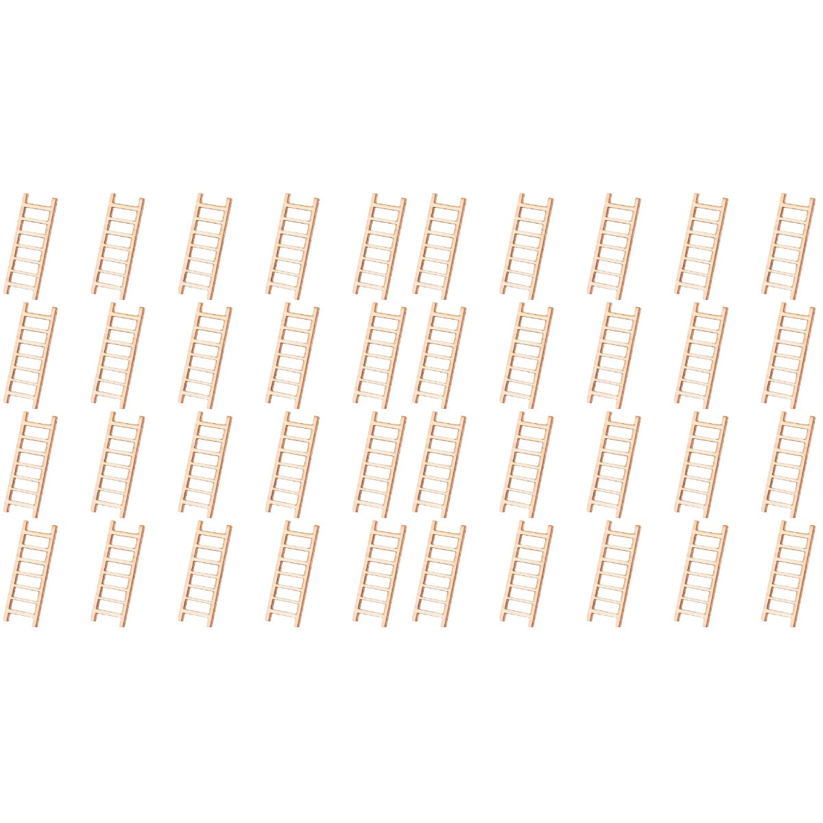MERRYHAPY cate Realistic Mini Wood Ladders Accessory for Doll House ...