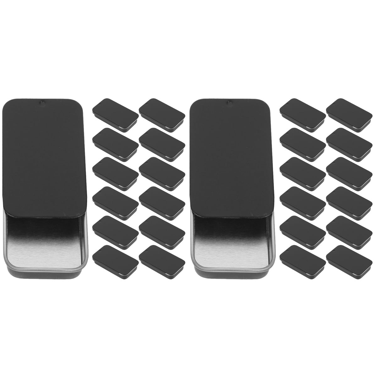 40 pcs Sliding Lid Tin Box Vintage Tinplate Box Container Organizer ...