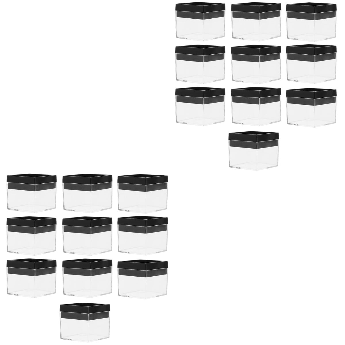 40 pcs Square Transparent Plastic Box Mineral Specimen Collection Box ...