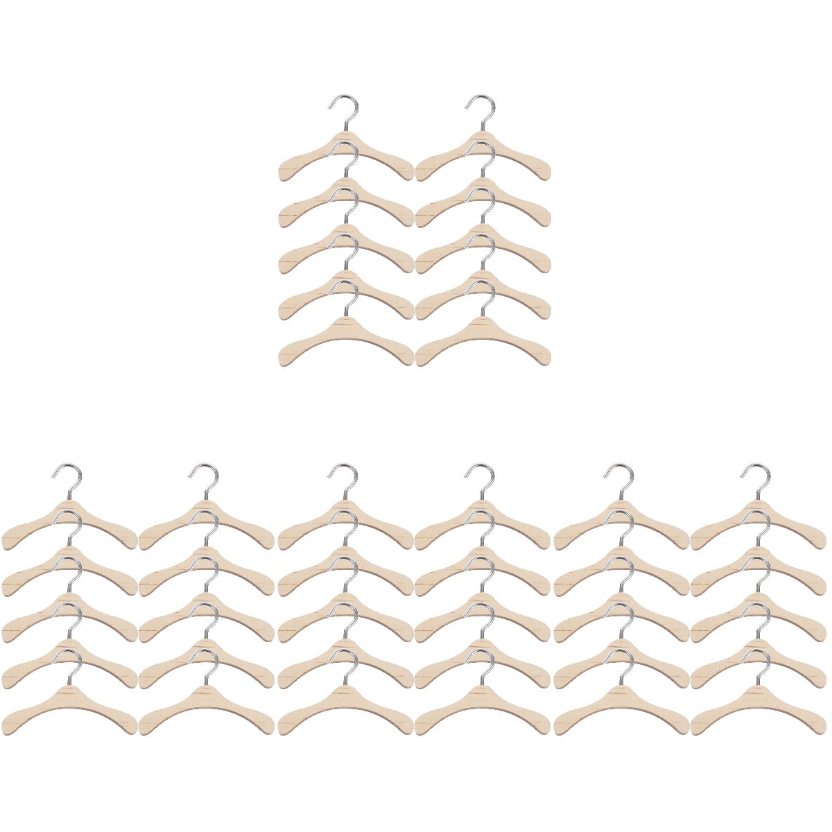 40 pcs Wooden Hanger BJD Dolls Hanger Wooden Clothes Hanger Dolls ...