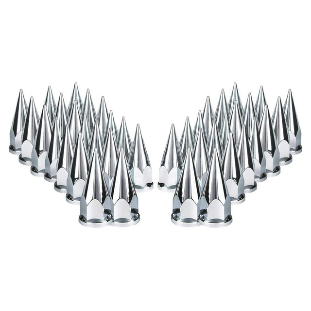 40 pcs of 33mm Chrome Screw-on Super Spike Lug Nut Covers for Semi ...
