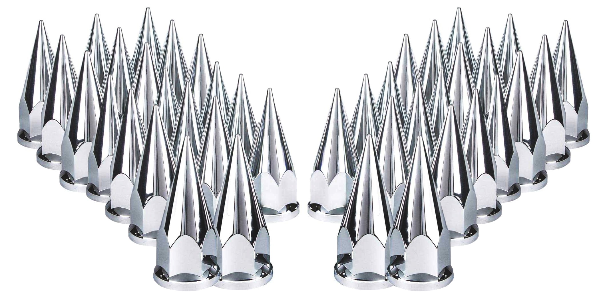 40 pcs of 33mm Chrome Screw-on Super Spike Lug Nut Covers for Semi ...