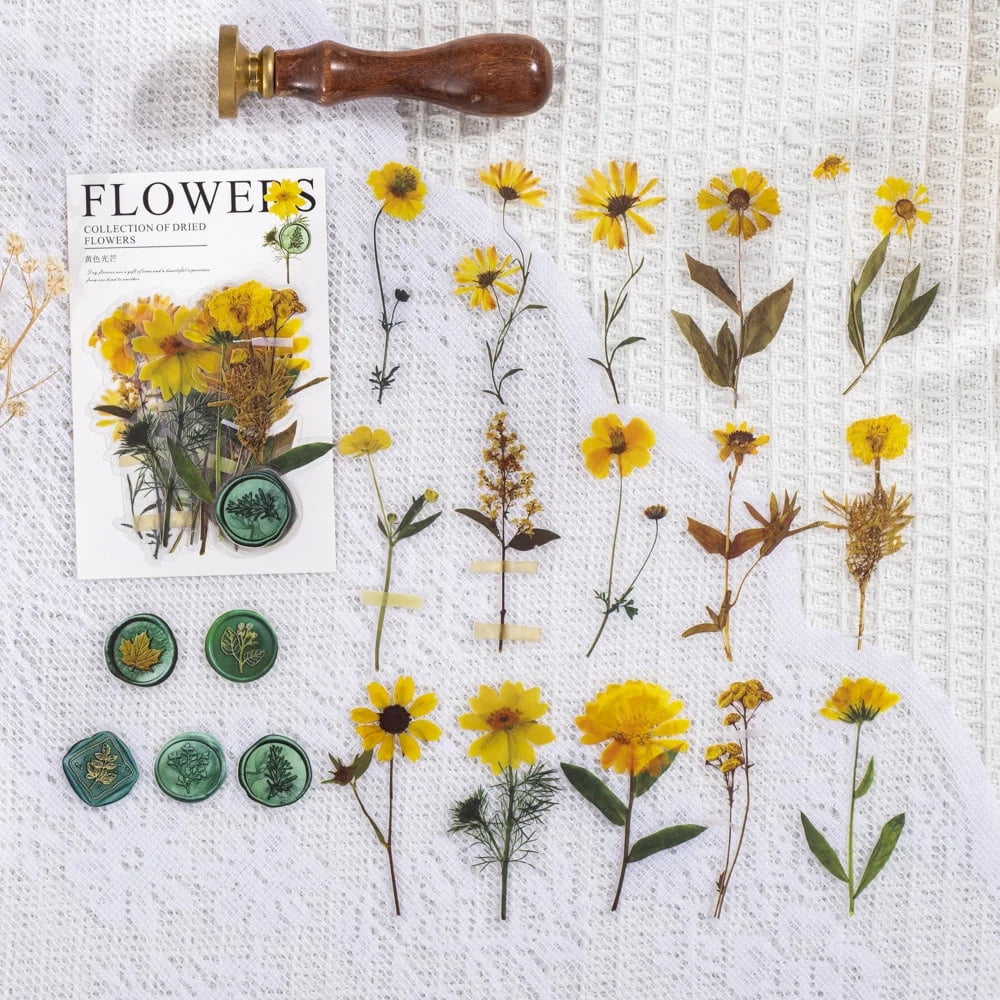 40 pcs/pack Vintage Dried flower Leaf specimen Stickers aesthetic ...
