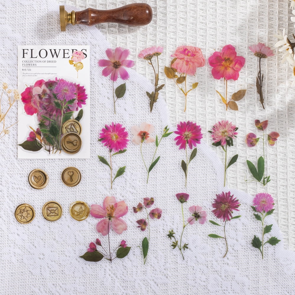 40 pcs/pack Vintage Dried flower Leaf specimen Stickers aesthetic ...