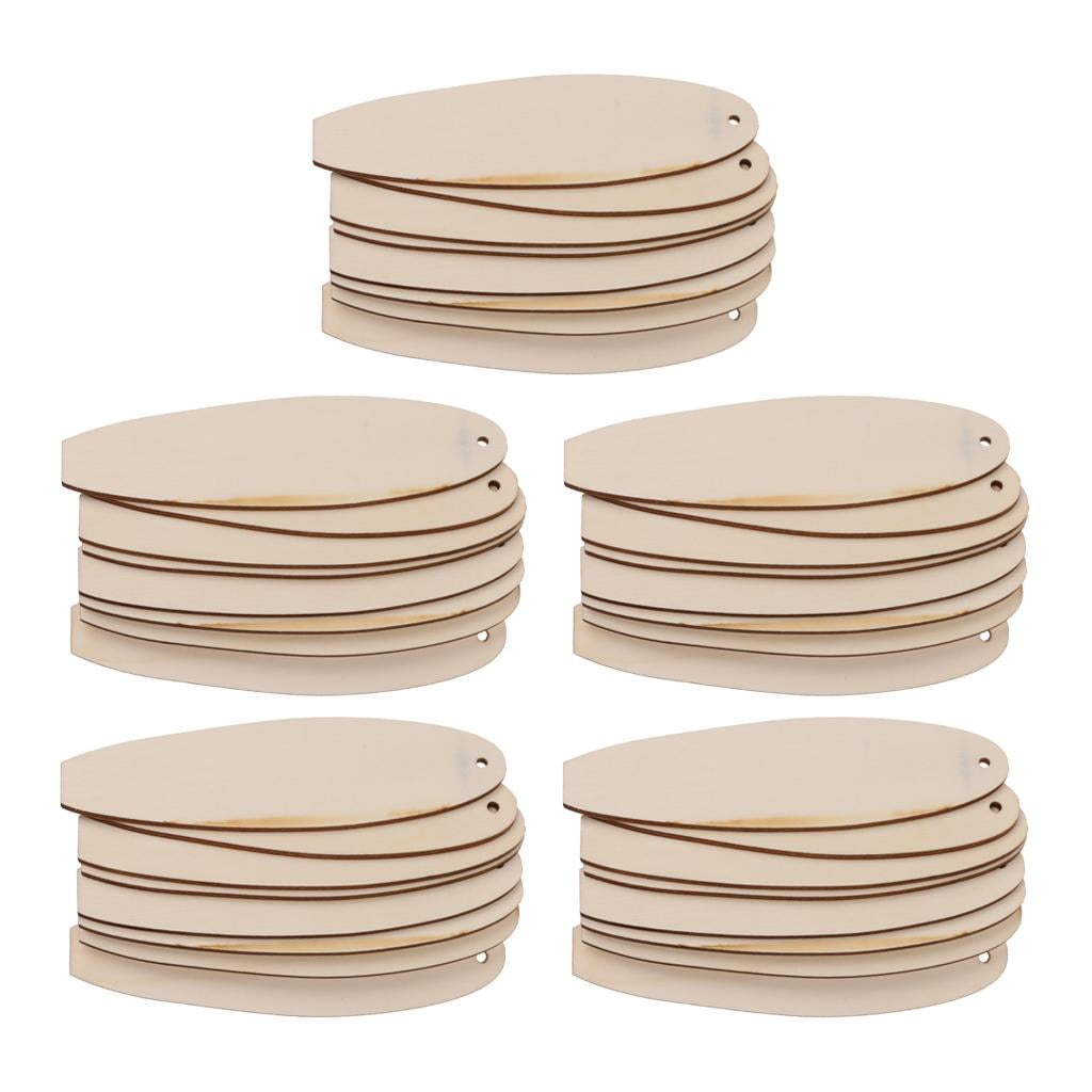 40-pieces Unfinished Wooden Plaques with Hole Rustic Wood Surfboard DIY ...