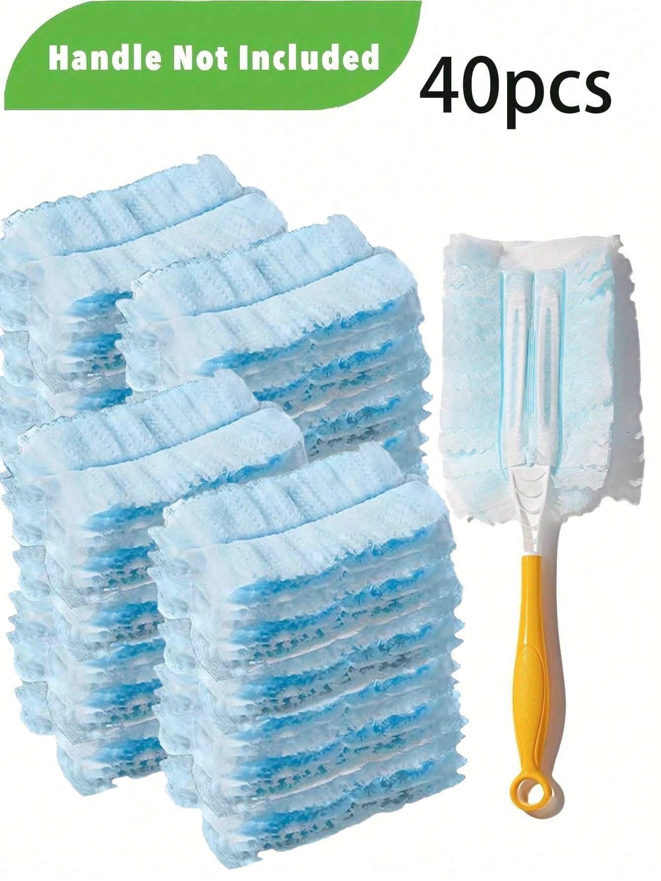 40 pieces of disposable dusting brush replacement parts, blue, easy to ...