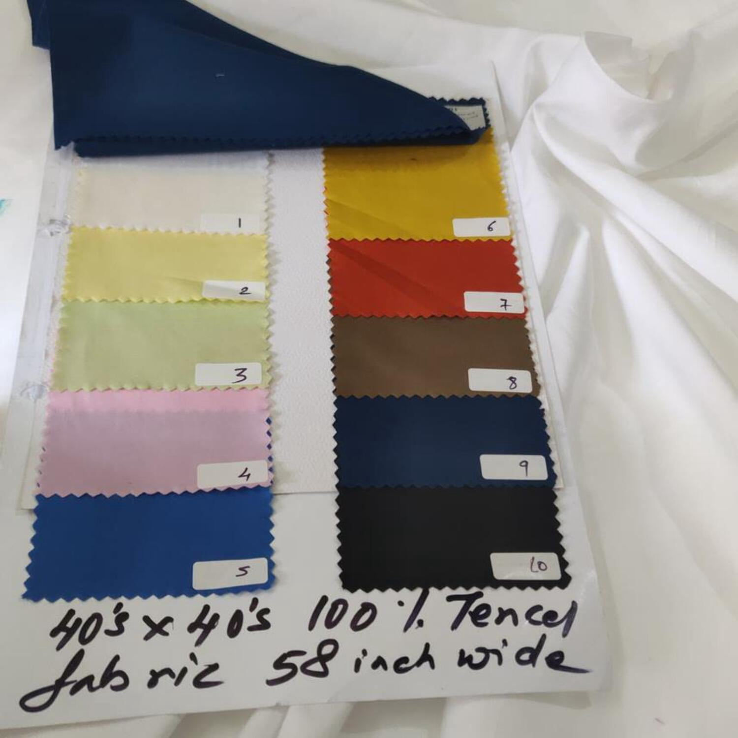40's x 40's Tencel White color Fabric ~ {40 mm weight} 58quot; wide ...