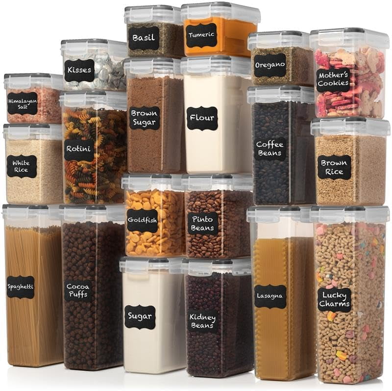 40 sealed food storage containers with lids - BPA free durable plastic ...
