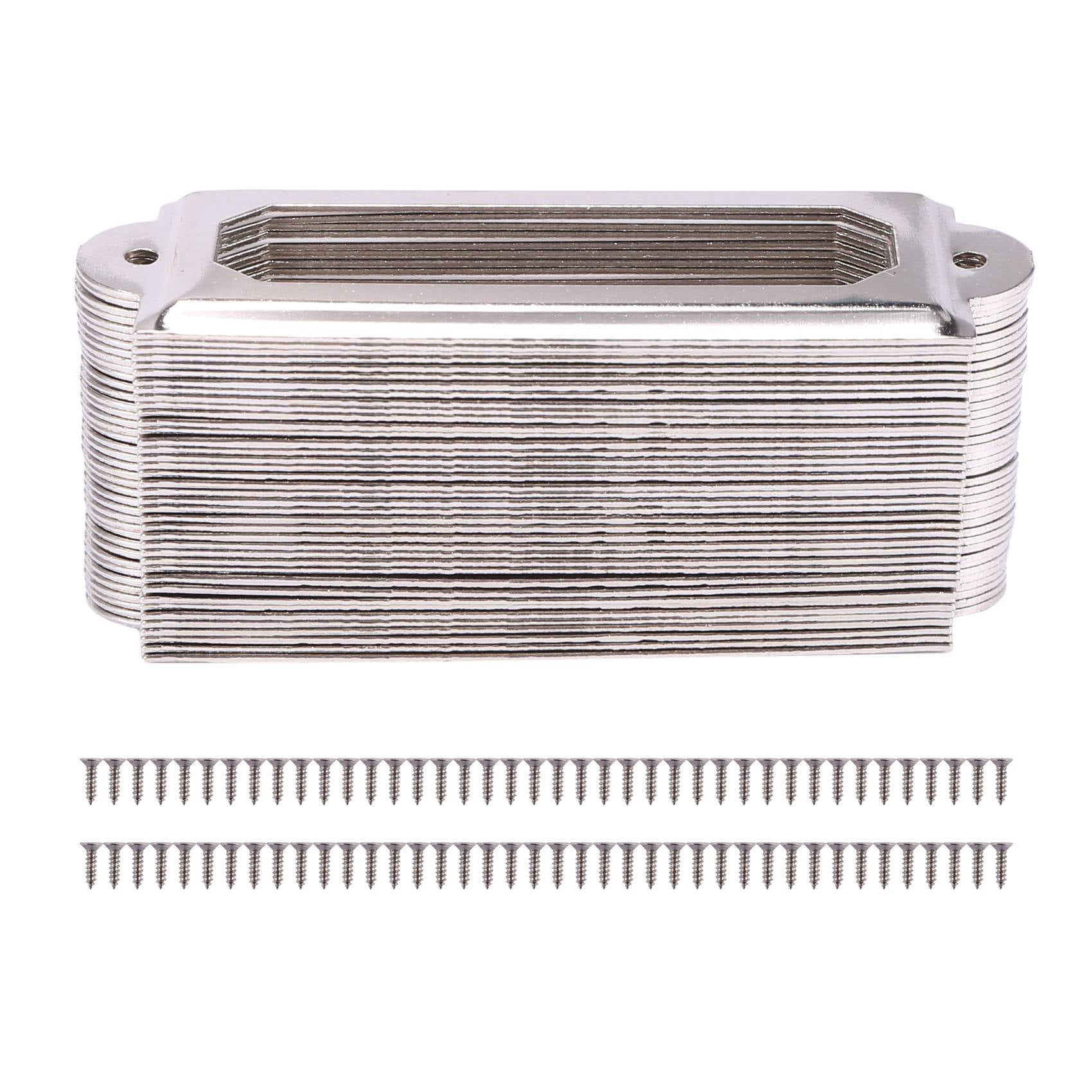 40 set Office Library File Drawer Cabinet Card Tag Label Holder Metal ...