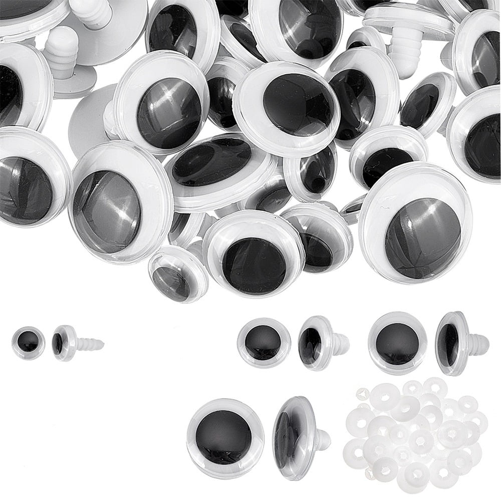 40 sets 4 style Plastic Wiggle Eyes Craft Safety Eyes for Crafts ...