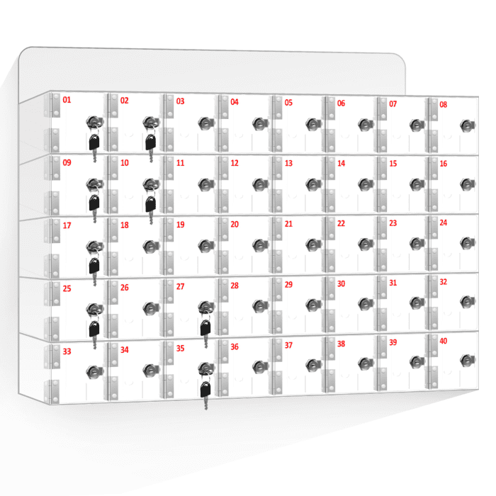 40-slot Cell Phone Locker, Waterproof Design, Organized Compartments ...