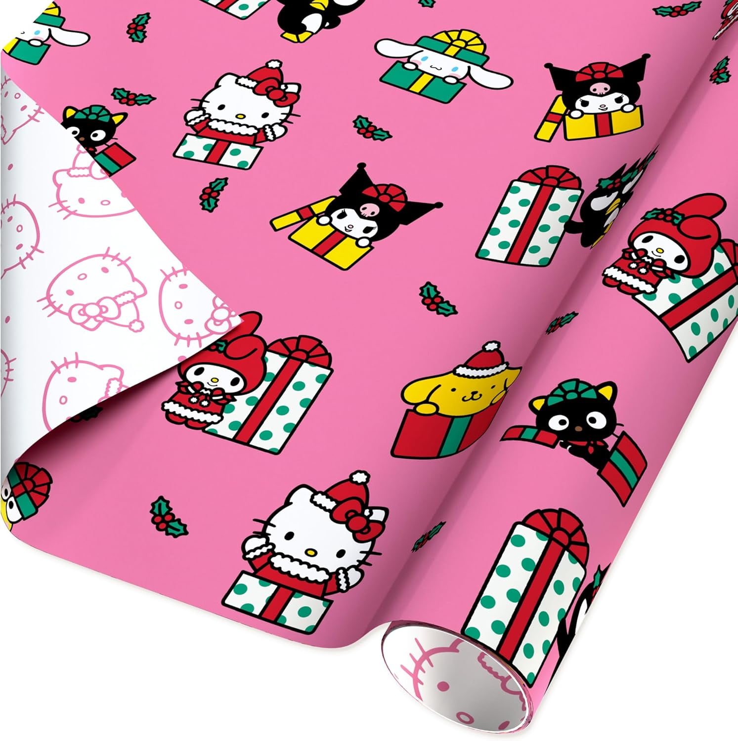 40 sq. ft. Pink Hello Kitty Wrapping Paper for Christmas (1 Roll, 30 in ...