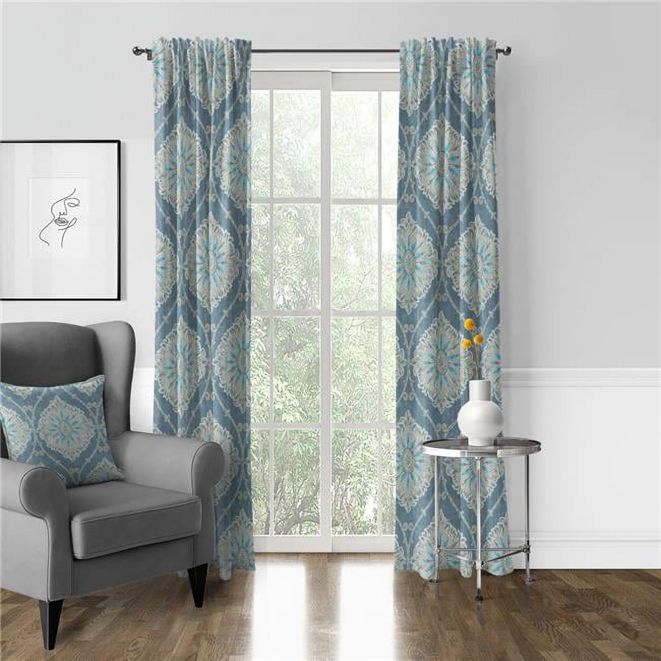 40 x 108 in. Bellamy Blue Pinch Pleat Drapery Panel Pair - Walmart.com