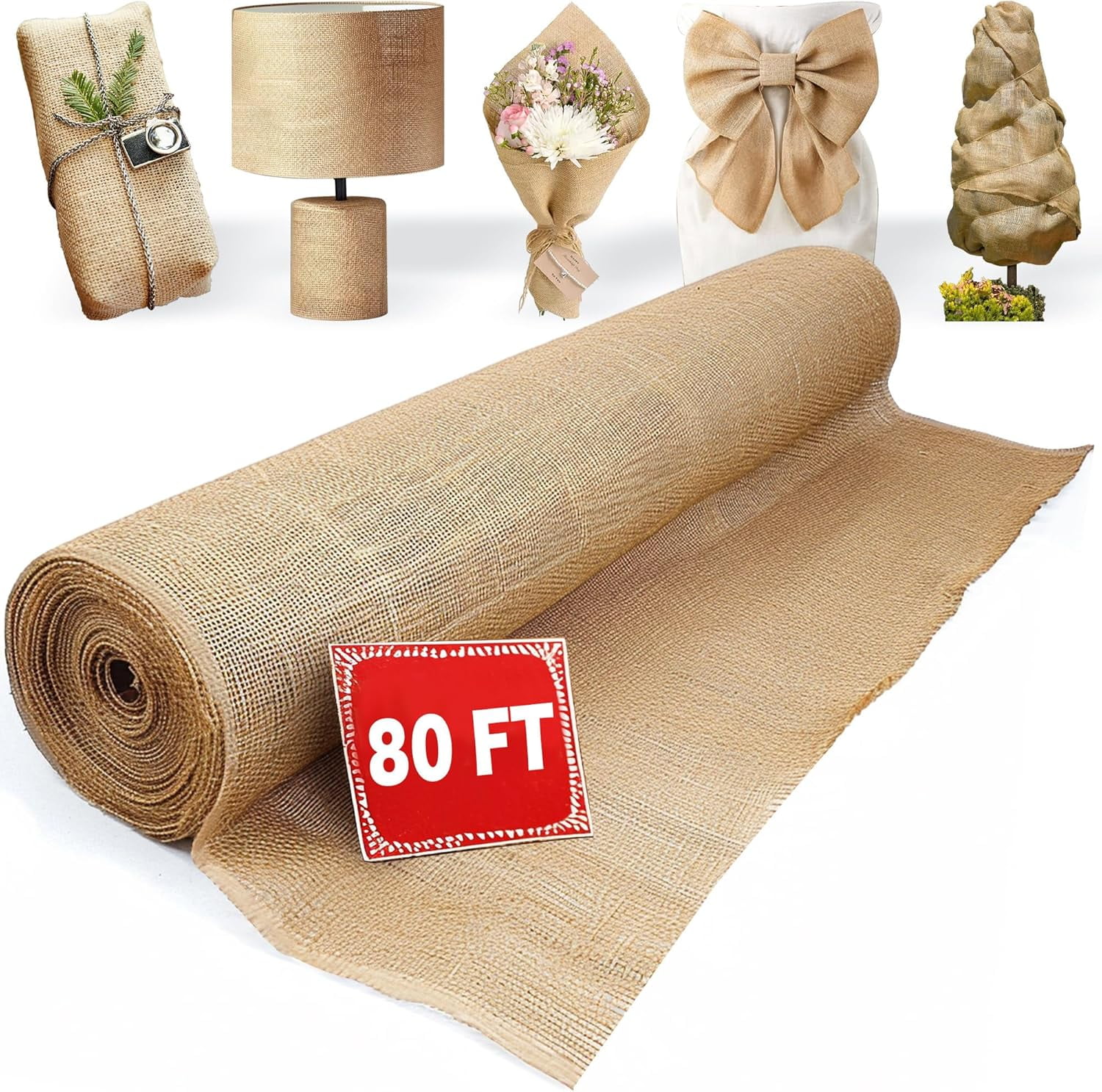 40" x 160ft Burlap Roll Multipurpose Burlap Tree Wrap, High Density ...