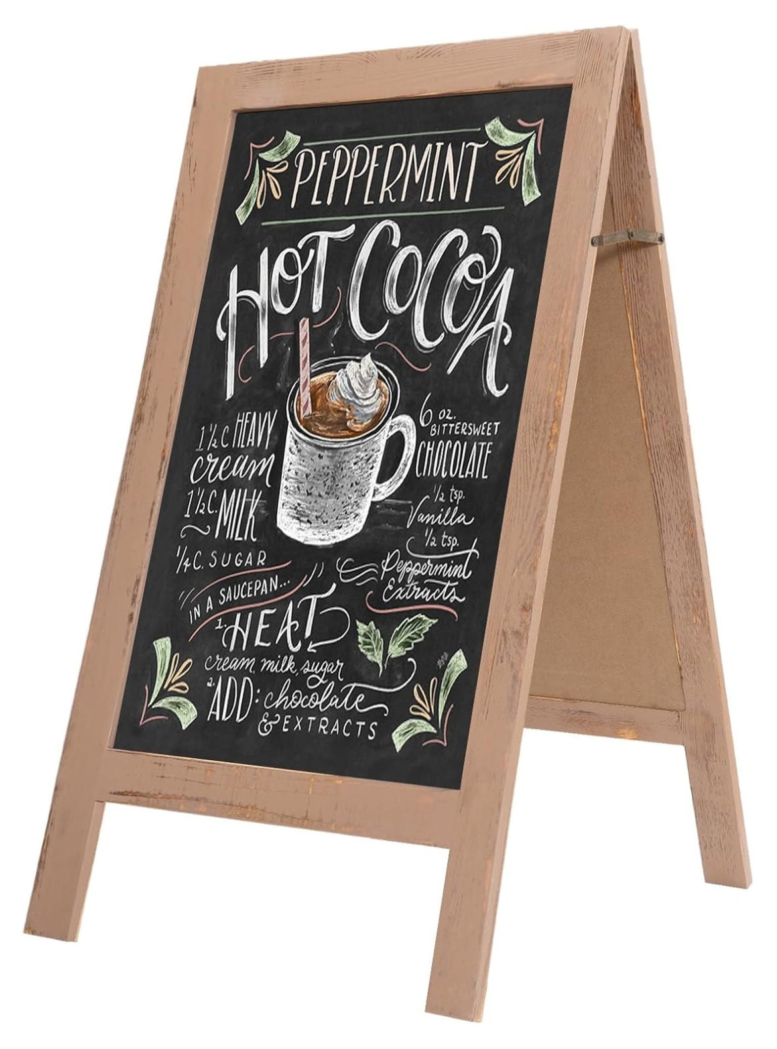40" x 22" Large Rustic A-Frame Chalkboard Sign, Standing Chalkboard ...