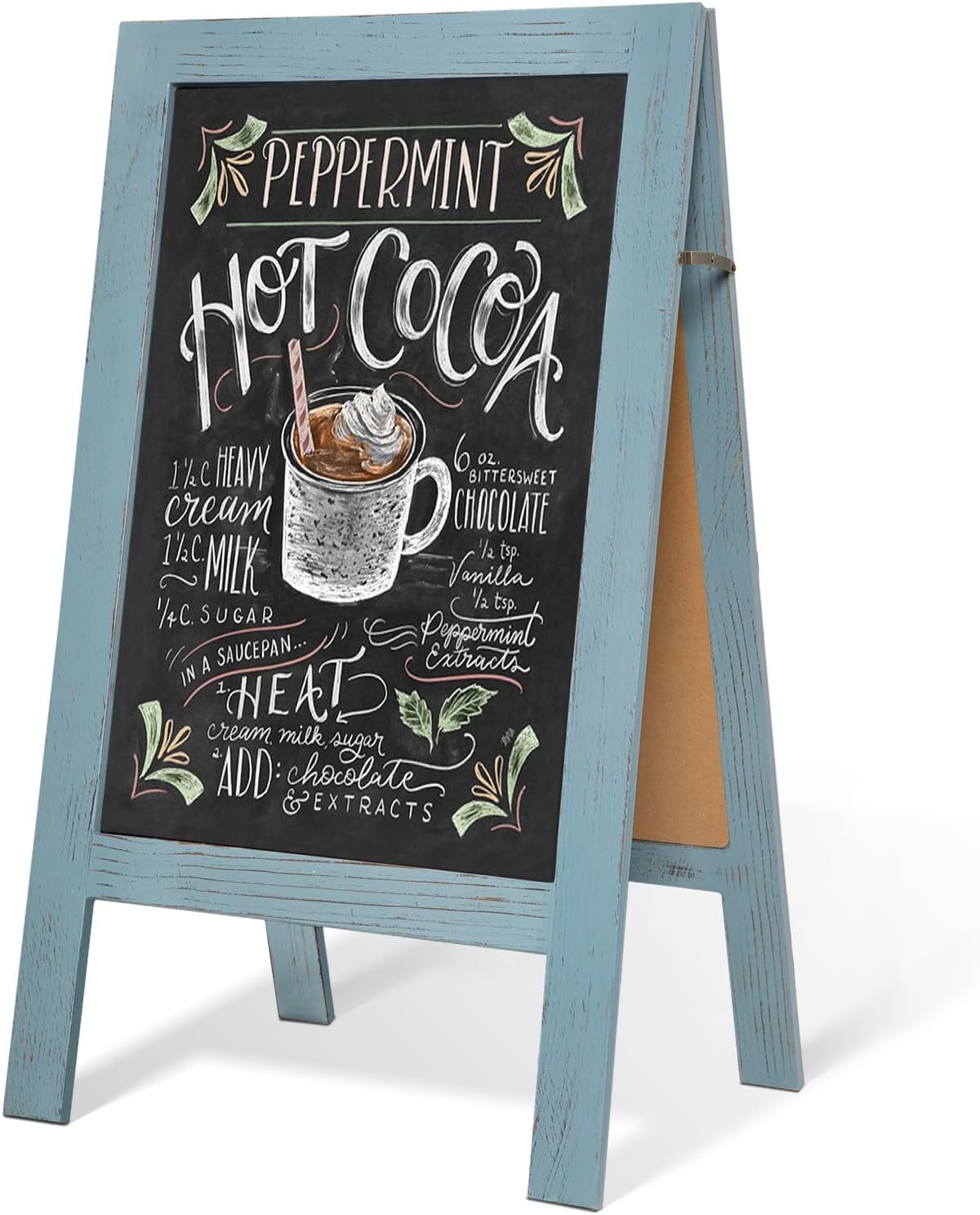 40" x 22" Large Rustic Chalkboard Sign, A Frame Sturdy Wide Edged Solid ...