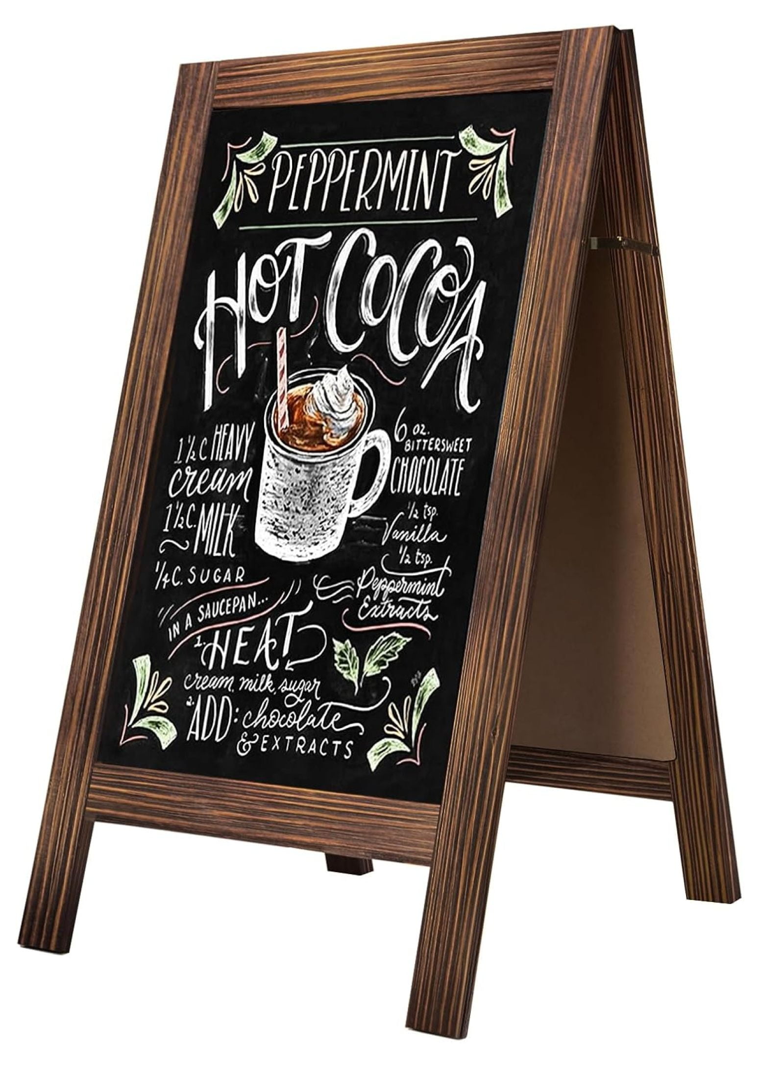 40" x 22" Large Rustic Chalkboard Sign, A Frame Sturdy Wide Edged Solid ...