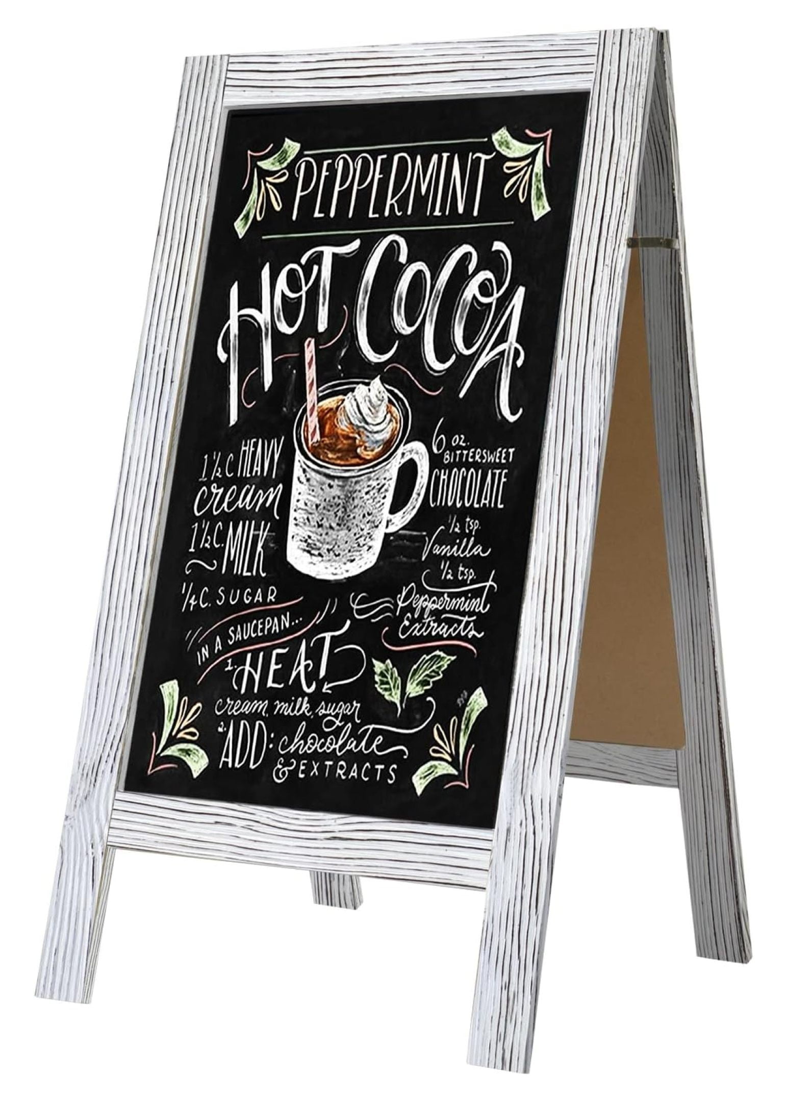40" x 22" Large Rustic Chalkboard Sign, A Frame Sturdy Wide Edged Solid ...