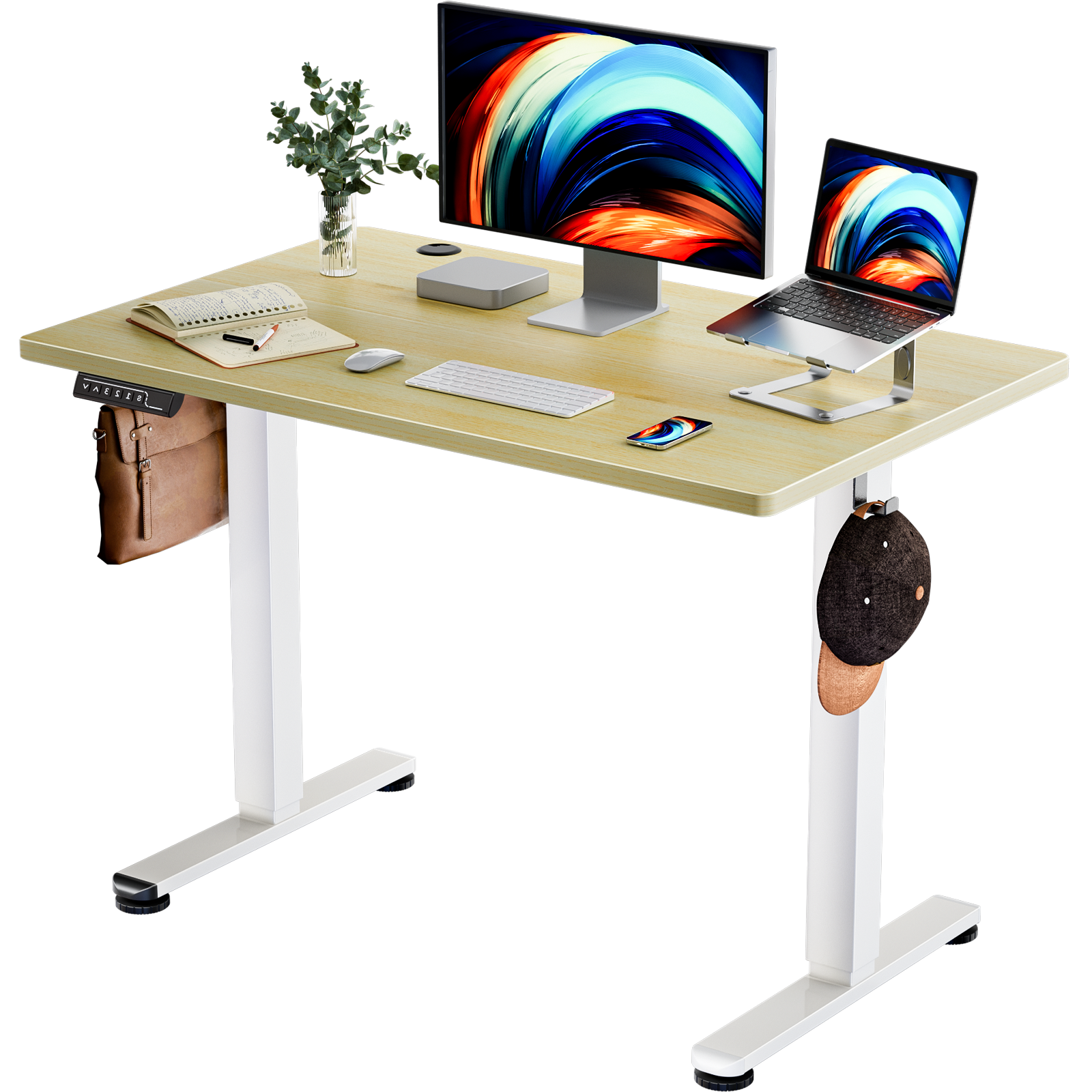 Furmax 48" x 24" Home Office Electric Height Adjustable Standing Desk ...