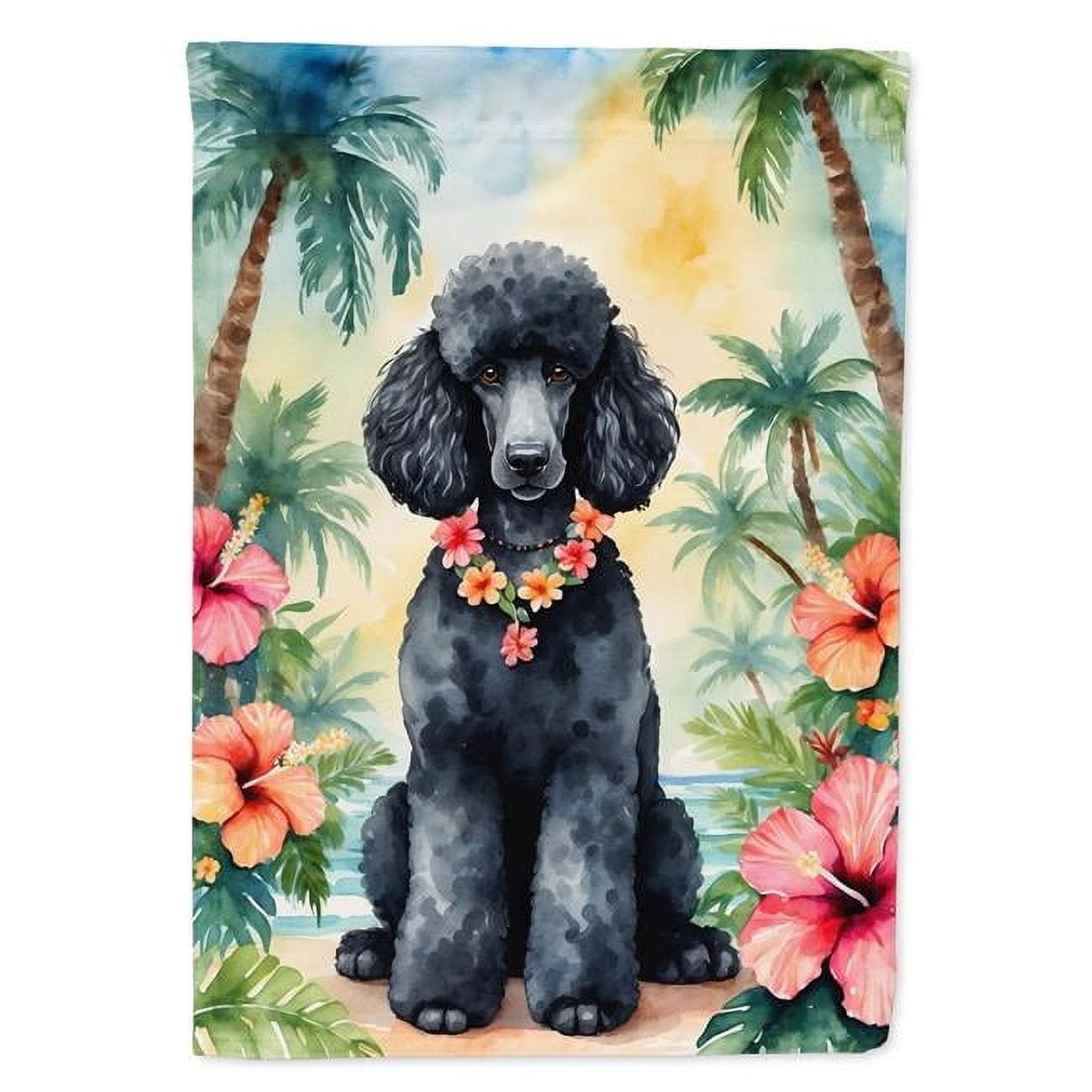 40 x 28 in. Black Poodle Luau House Flag - Walmart.com