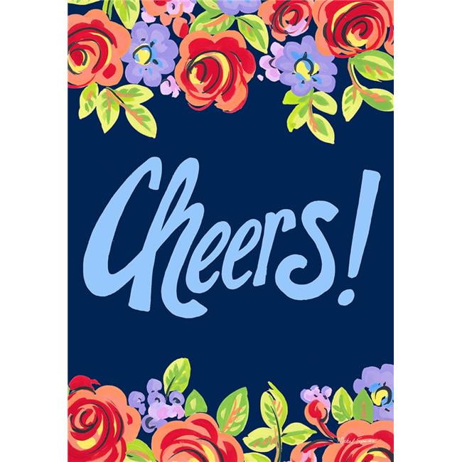 40 x 28 in. Blue Floral Cheers House Flag - Walmart.com