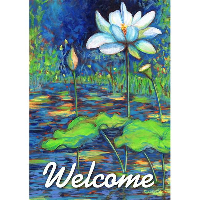 40 x 28 in. Lotus Welcome Double Sided House Flag - Walmart.com