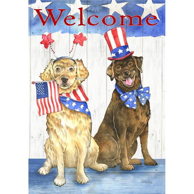 40 x 28 in. Patriotic Pups House Flag - Walmart.com