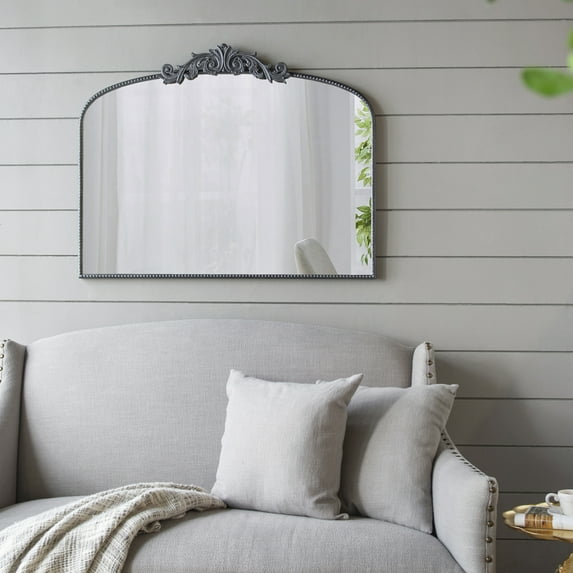 40" x 31" Large Arch Mirror with Baroque Inspired Frame Classic Design ...