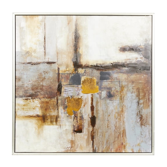 40" x 40" Abstract Framed Wall Art with Silver Frame, by DecMode ...
