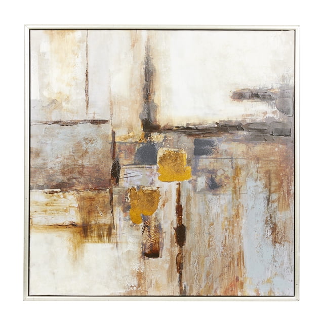 40" x 40" Abstract Framed Wall Art with Silver Frame, by DecMode ...