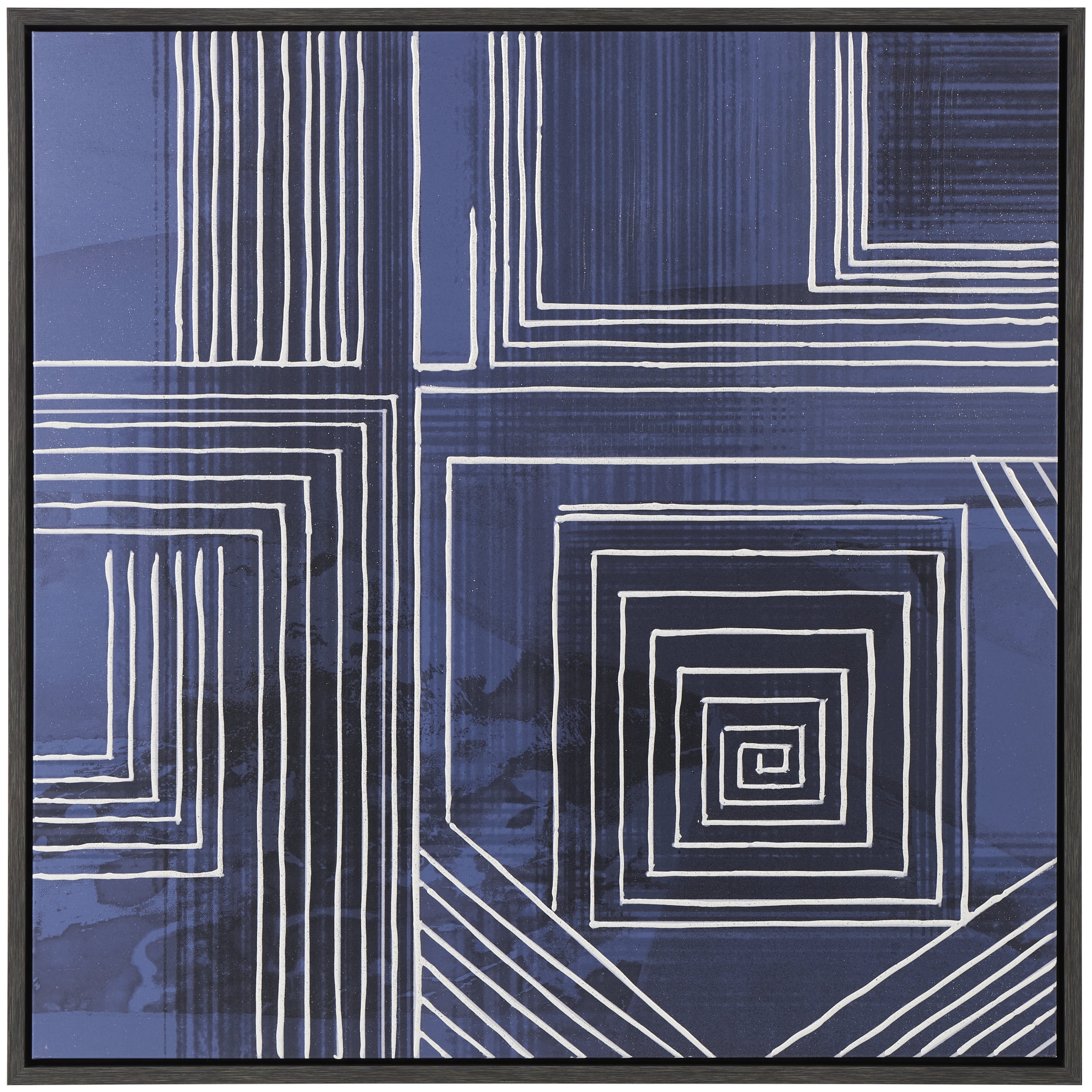 40" x 40" Geometric Framed Wall Art with White Square Outlines, by ...